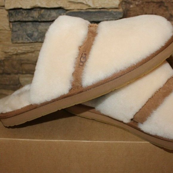 UGG | Shoes | Ugg Shearling Slide Slipper Sandals Natural Brown | Poshmark